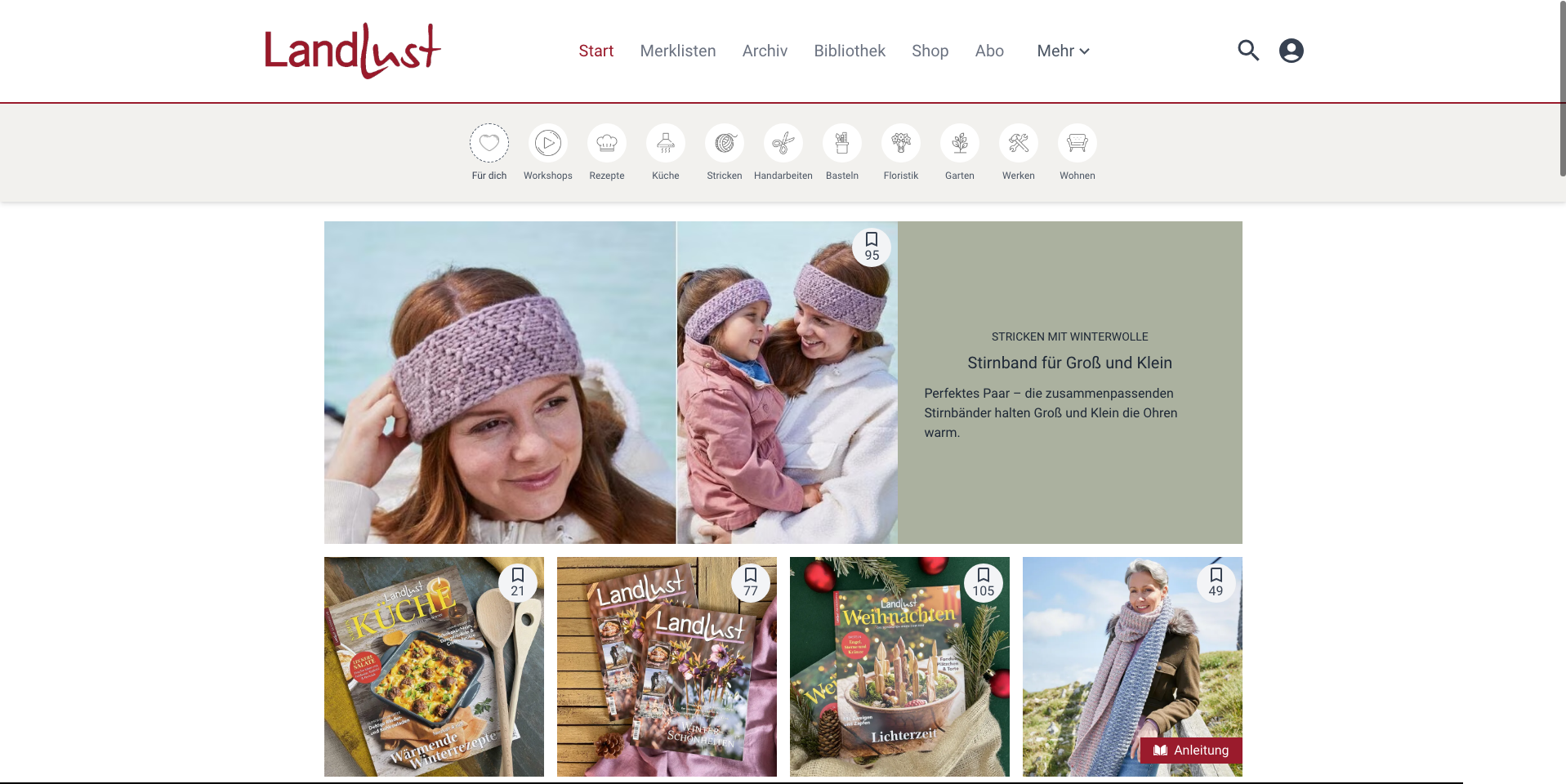 Redesign der "Landlust"-Webseite